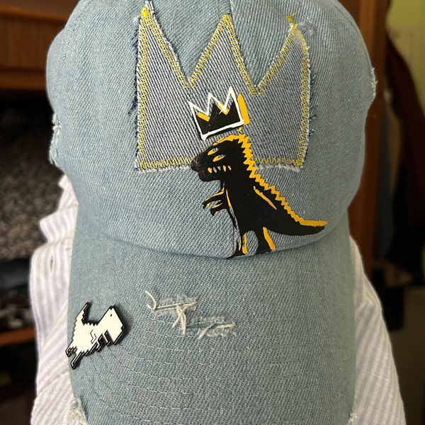 Custom Tie-dye Multicolor Basquiat Graphic Art Animation Baseball Hat ...