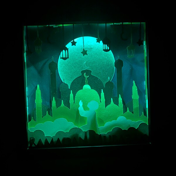 Ramadan Shadow Box Svg File, Ramadan Light Box Svg, Islamic Shadow Box ...