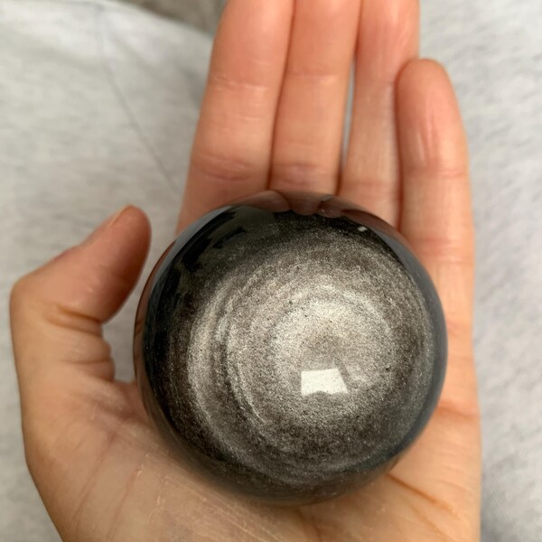 Natural Rare Silver Sheen Obsidian/large Silver Obsidian Gemstone ...