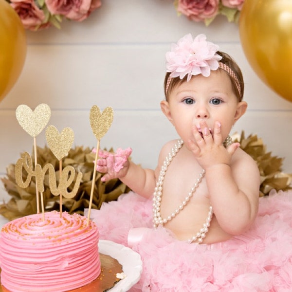 One Cake Topper Glitter Smash Cake Topper First Birthday One Cake
