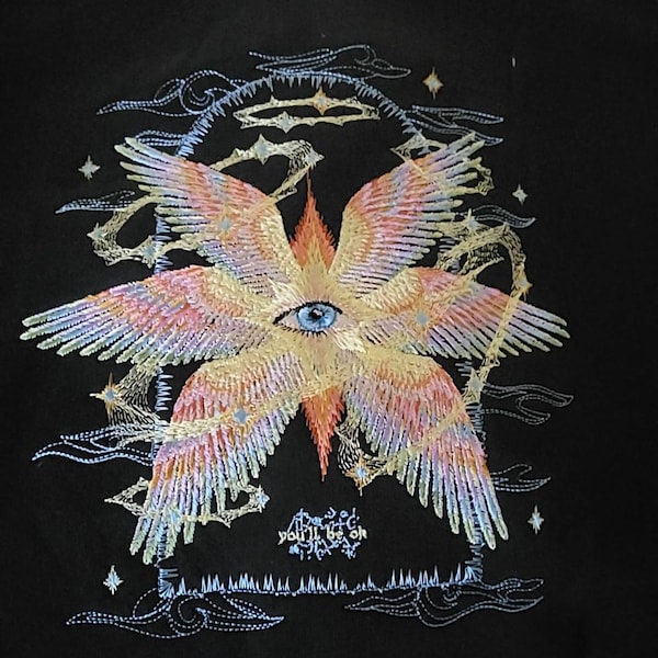 Embroidered T-shirt : Angels Fly - Merch - Organic - Etsy