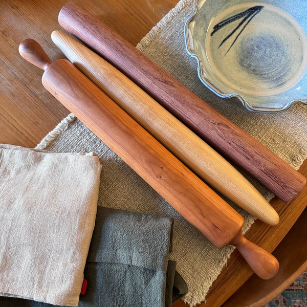 Handcrafted Wooden Rolling Pin: French, Traditional & Straight Dowel ...