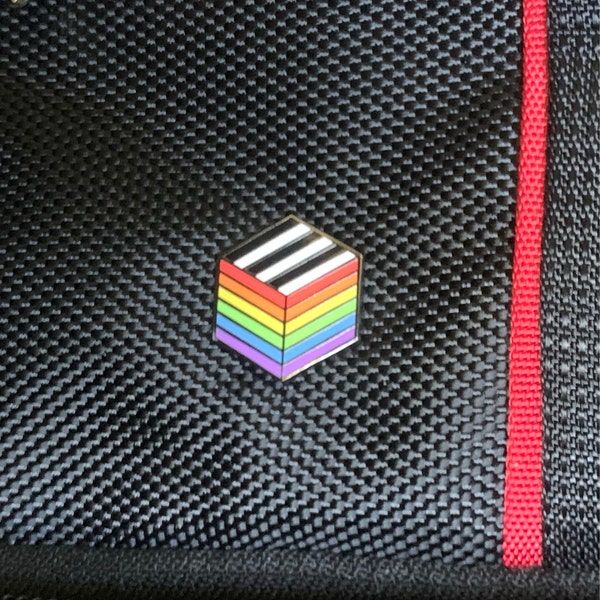 Inclusive Rainbow Pin Flag Cube Geometric LGBTQ Pin Lapel Badge Brooch ...
