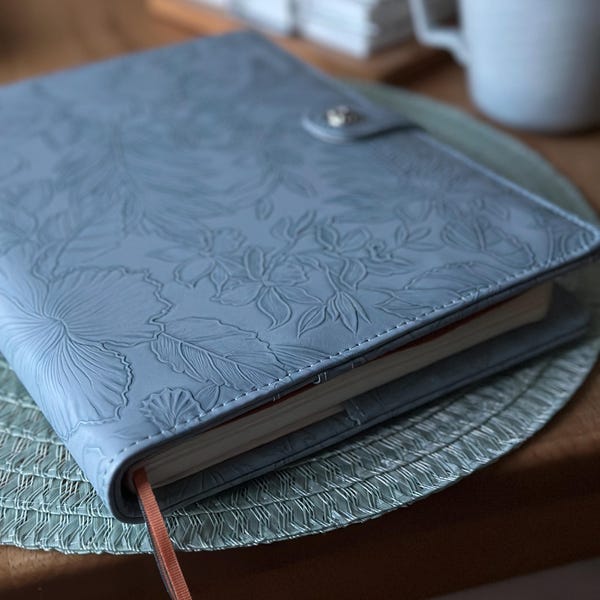 Embossed A5 Leather Planner Green,custom Leather Binder Journal ...