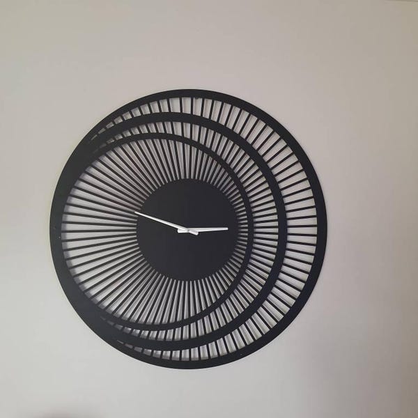 Square Lines Wall Clock, Wall Clock Unique, Metal Wall Clock, Modern ...
