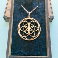 Gold Plated on Silver Torus Silver Necklace Sacred Sacred Geometry ...