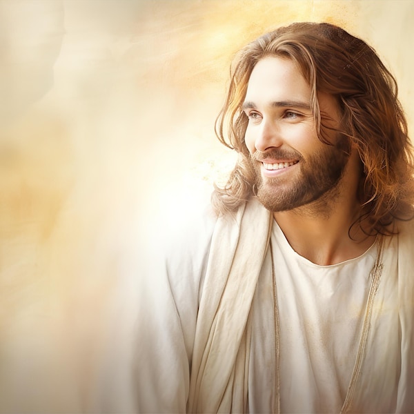 Set of 4 Jesus Art Laughing Christ Embrace Jesus Picture Jesus Painting ...