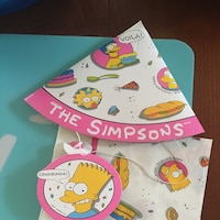 THE SIMPSONS Birthday Party Favors 1990 Lot Party for 6, Hats, Loot ...