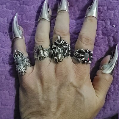 Giant Spider Ring 925 Sterling Silver Large Jumping Spider Black Onyx ...