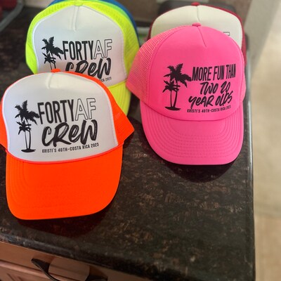 40 AF Squad Crew 40th Birthday Hats 13 Colors Vacation and Birthday ...