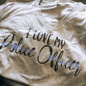 I Love My Police Officer Boyfriend Fit Tee / Thin Blue Line | Etsy