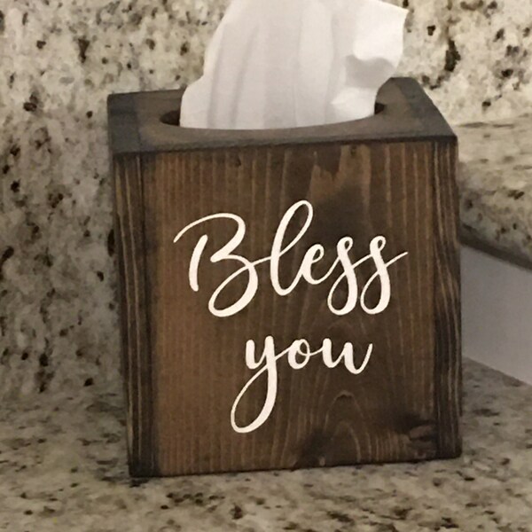 Tissue Box Cover, 72 Count, Bless You Tissue Box, Farmhouse, Boho Style ...