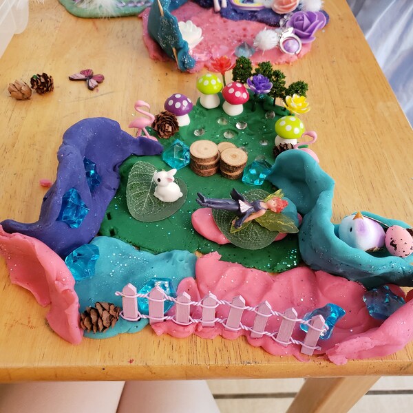 Fairy Garden Play Dough Kit,sensory Kit, Play Dough Kit, Playdoh ...
