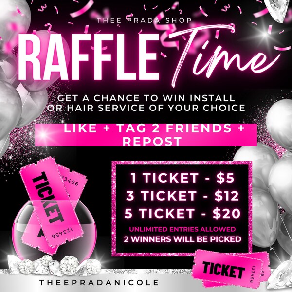 Raffle Flyer, DIY Flyer Design Template, Giveaway Flyer, Raffle Ticket ...