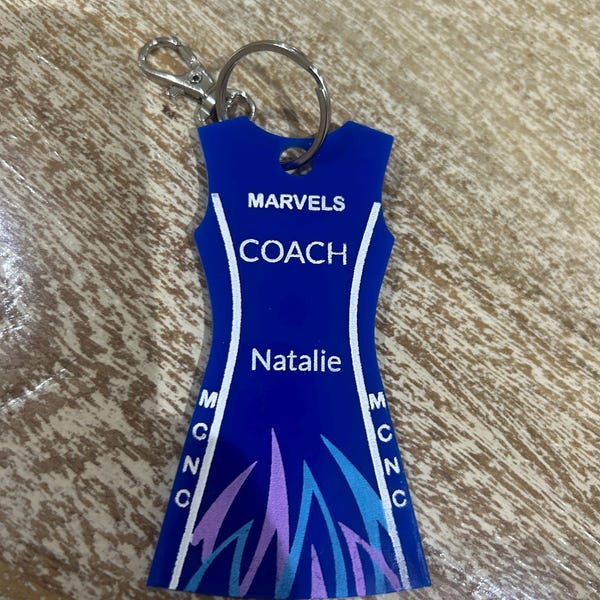 Personalised Netball Dress Keyring - Etsy