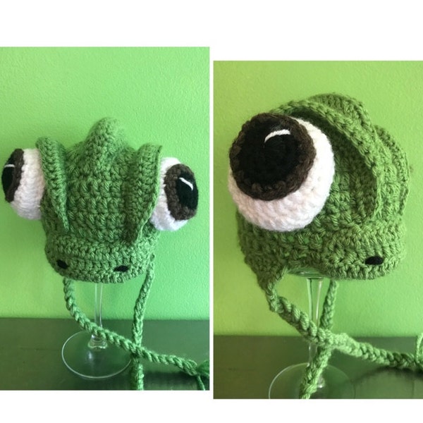 Crochet Pascal the Chameleon Hat - Cartoon Costume Hat - Tangled ...