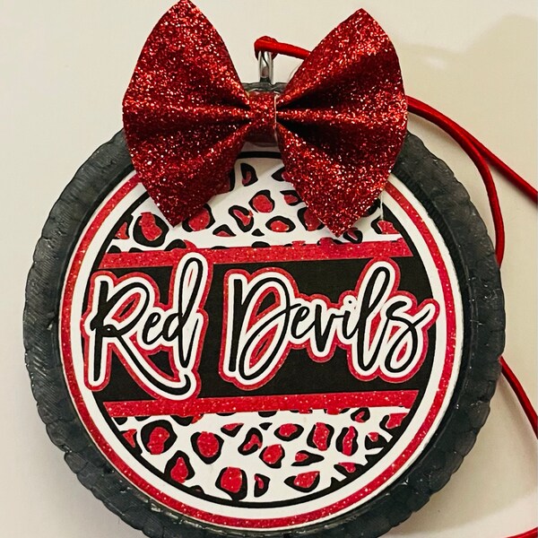 Red Devils Glitter Cheetah Circle PNG - Etsy