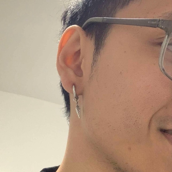 Silver Gothic Spike Hoop Rivet Alternative Earring Set,emo Punk Dangle ...