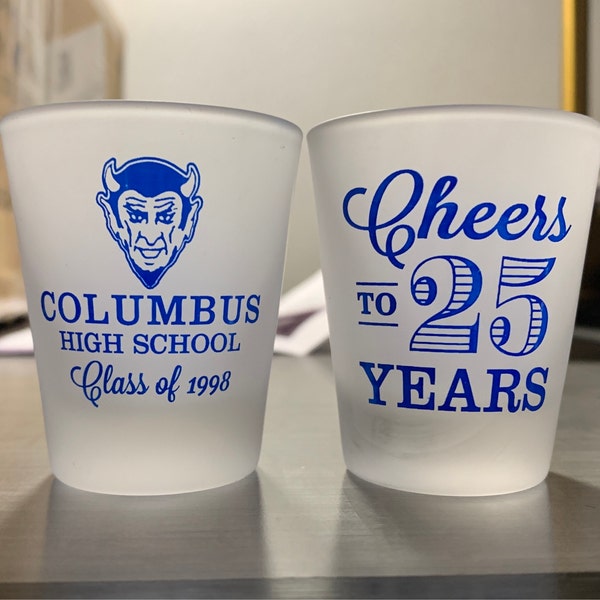 High School Reunion Shot Glasses, Class of 2016 Reunion, 10 Year ...