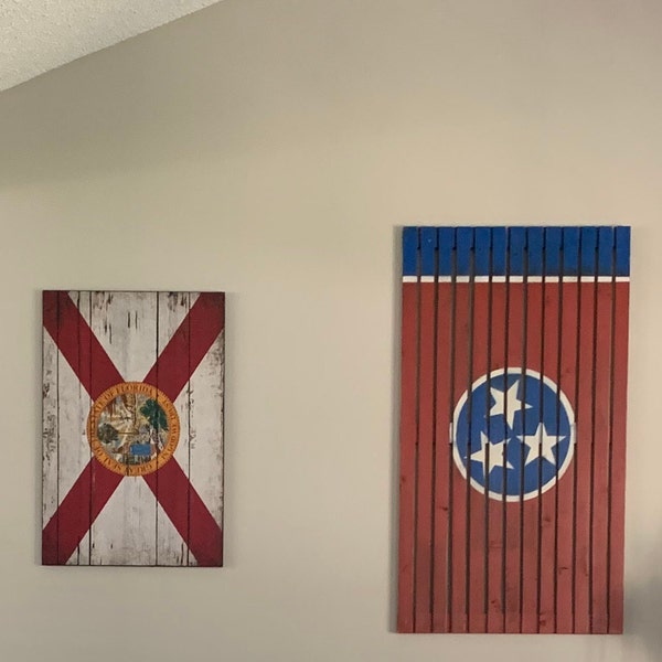 Florida Wood Flag Flags Rustic Flags Wooden Sign Miami Orlando Sunshine ...