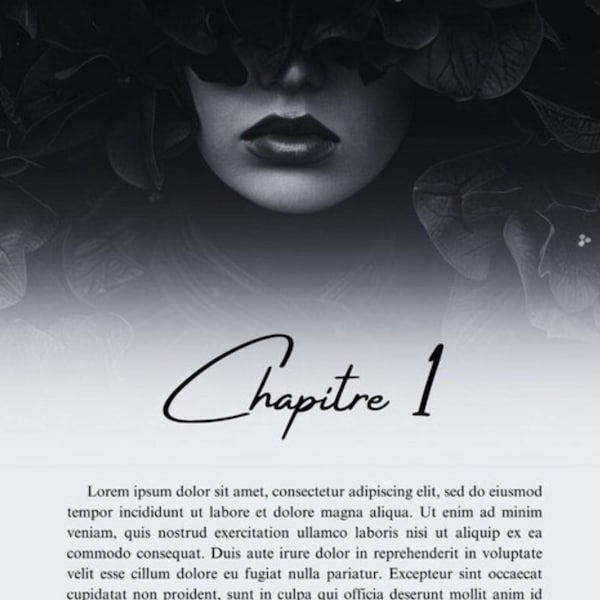 Moon and Flowers Header Chapter | Decorative Headers, Chapter Graphics ...