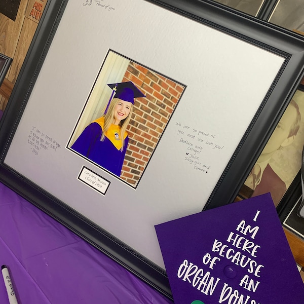 20x20 Signature Mat WITH Frame. Silver, Gold, White or Black ...