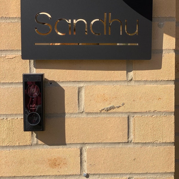 Contemporary Acrylic House Sign Modern Door Number Address Plaque Dark ...