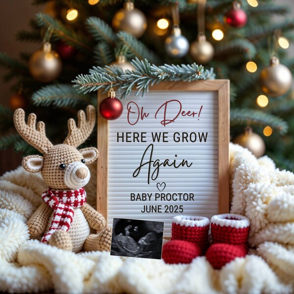 New Year Pregnancy Announcement Digital, 2026 Baby Announcement ...