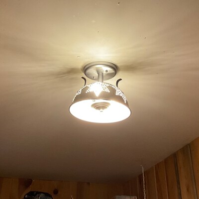 Vintage STAR Colander Light Fixture Ceiling Light Antique Flush Mount ...