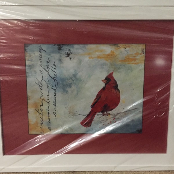 Cardinal Messenger Wall Art Matted Artwork Print Partners Large ...