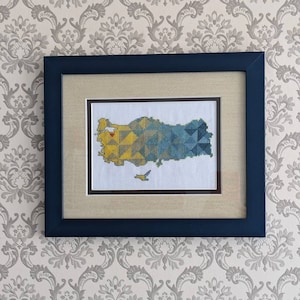 Ireland Map Cross Stitch Pattern. Emerald Island Silhouette Negative ...