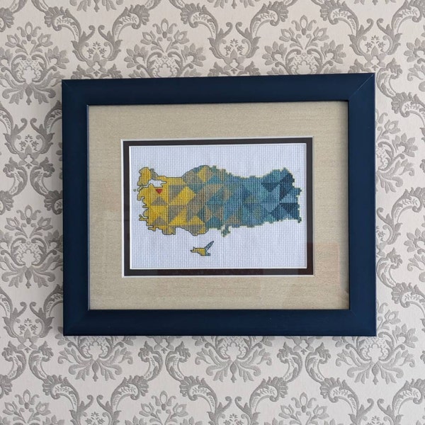 Greenland Map Cross Stitch Pattern. Modern Simple Xstitch PDF Chart ...