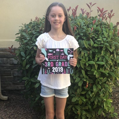 Mermaid First Day of 3rd Grade Sign Instant Download Girl First Day of ...