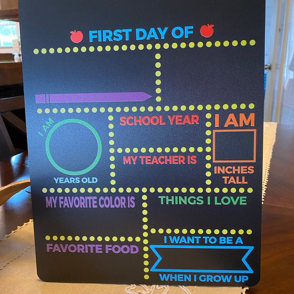First Day or School Chalkboard Sign, Back to School Sign, Reusable ...