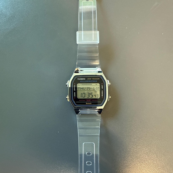 Custom Casio F91 Red Ghost Watch - Modified White Casio Digital Watch ...