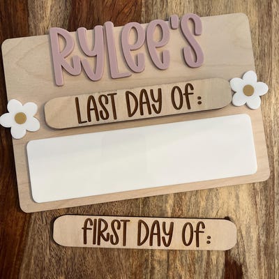Personalized First and Last Day of School Sign, Reusable Erasable ...