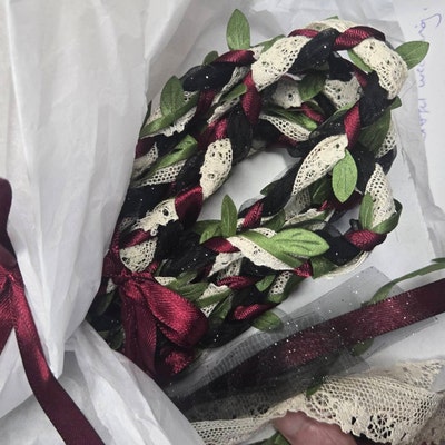 Handfasting Cord 8ft, Wedding Rope, White Leaf, White Lace, Metallic ...