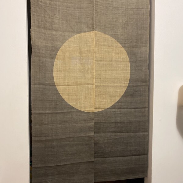 Japanese Style Noren Curtain Natural Handwoven Linen Natural Dyed Brown ...
