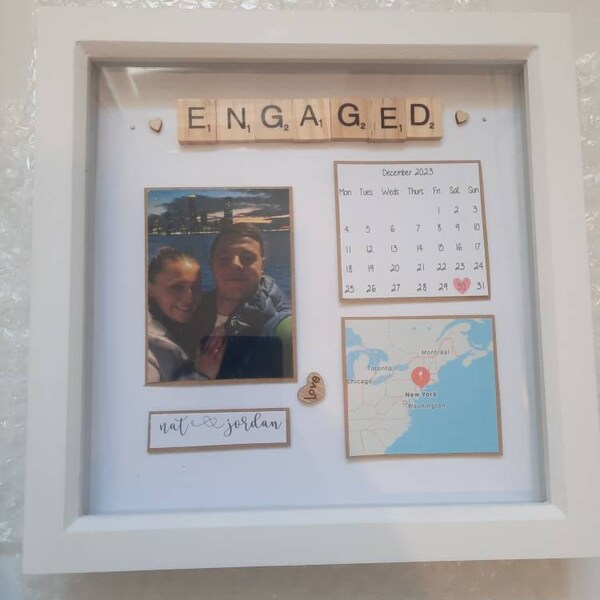 Gift for Engagement, Engaged Gift, Engagement Frame Handmade ...
