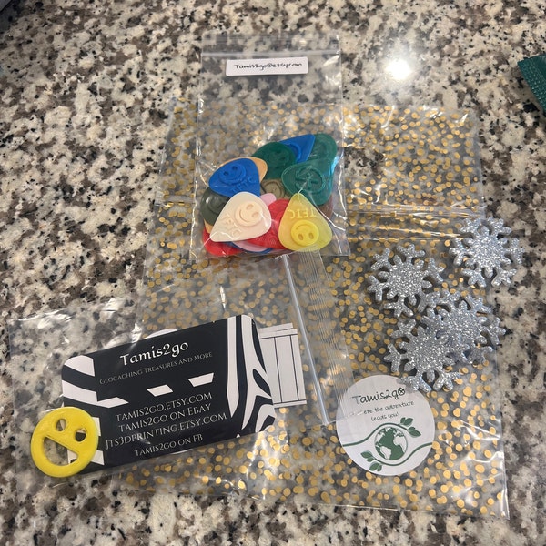 Geocache Swag Tokens Double Resin Dome Covering Color Printed Images ...