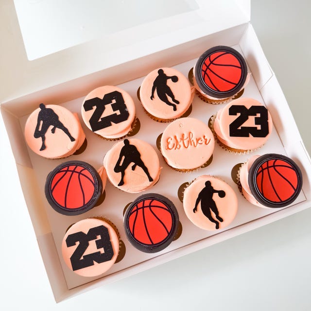 Basketball Cake Topper 12 PCS Basketball Cupcake Toppers 3D Basketball ...