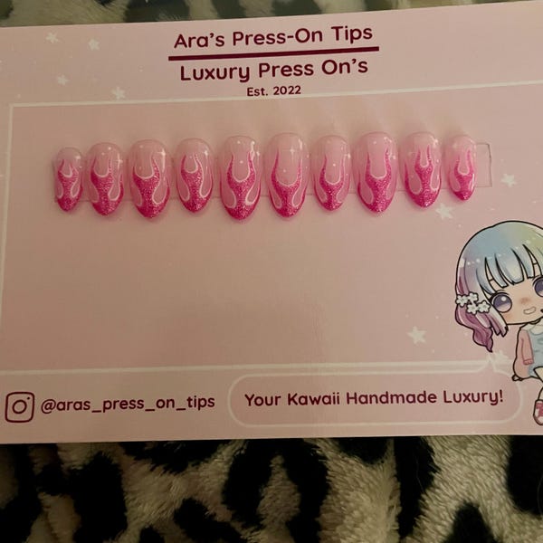 Luxury Press on Nails for Kids || Chibi Kawaii "bunny's Orange Autumn ...