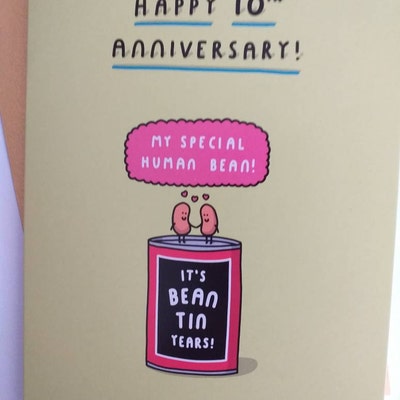 It's Bean Tin Years Funny 10th Anniversary Card Tin - Etsy