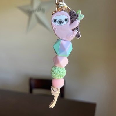 Sloth Keychain Sloth Charm Sloth Bead Sloth Backpack Tassel Baby Sloth ...