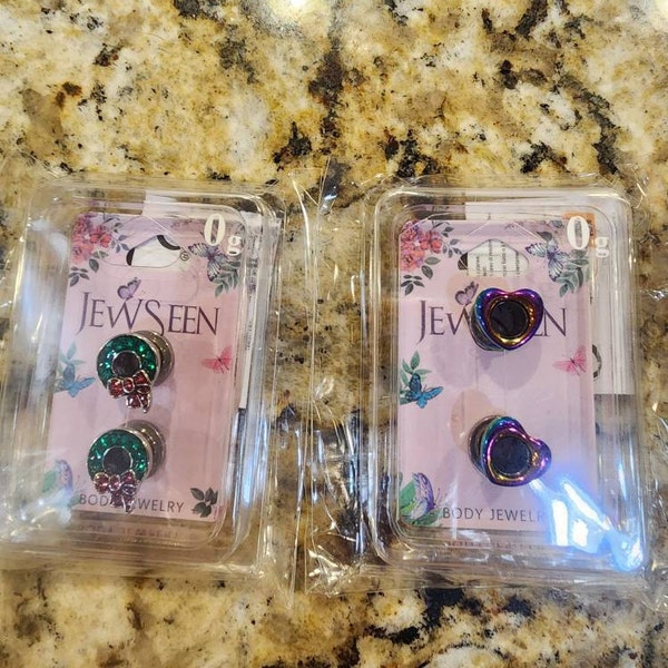 Heart Ear Gauges,flower Ear Plugs,2g-5/8''ear Stretchers,gauge & Plug ...