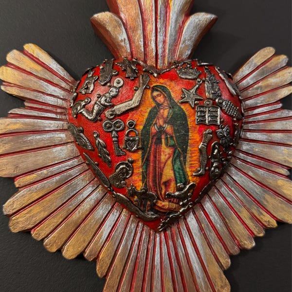 Epoxy Finish Milagros Wooden Heart (pacific Blue) | Modern Milagro ...