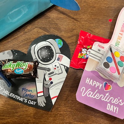 Valentines NASA Astronaut Milky Way Space Card Label INSTANT Download ...