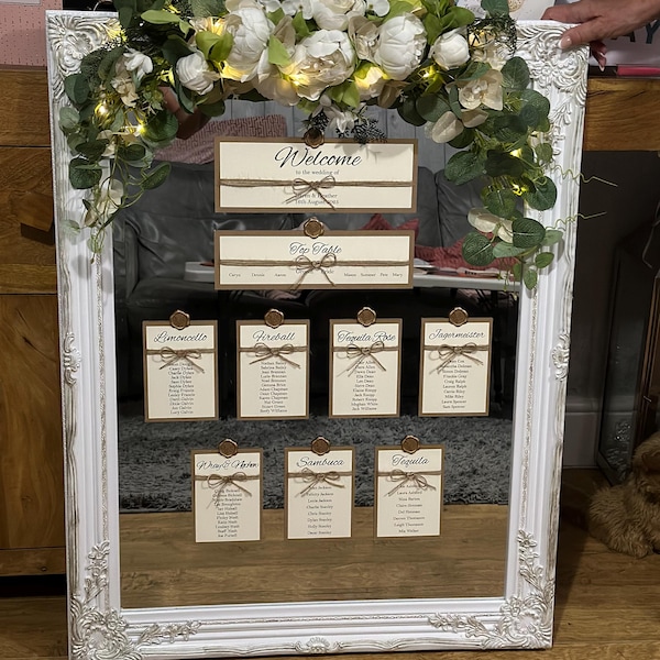 Personalised Wedding Table Plan Cards | Rustic Heart Design | Wedding ...