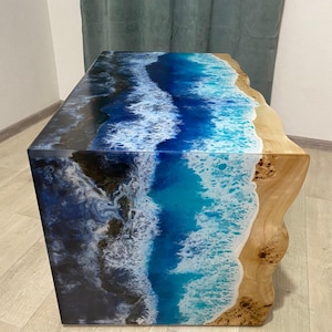 Map World Epoxy Resin Coffee Table, Custom Epoxy Resin Table, Ocean ...