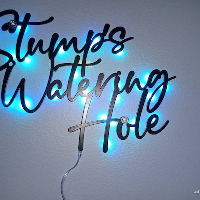 Your Custom Text Words Metal Wall Art LED Light Personalized Name Sign ...